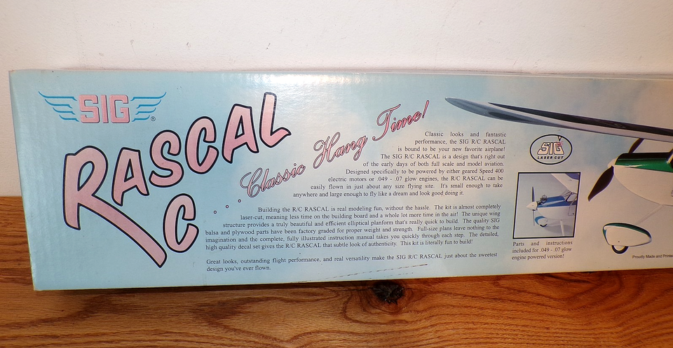 SIG Rascal RC Model Airplane Kit, 49" Wingspan, Balsa, SIGRC80, New | eBay