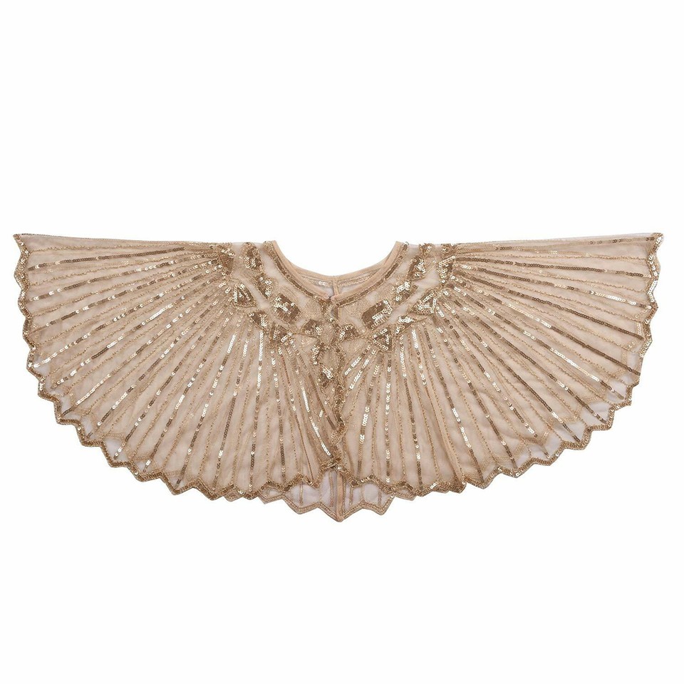 Vintage 1920S Flapper Cover Up Sequins Shawl Wrap Women Evening Cape ...