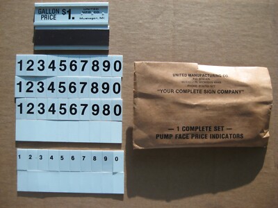 Vintage United Manufacturing Company Gas Pump Face Price Indicators ...