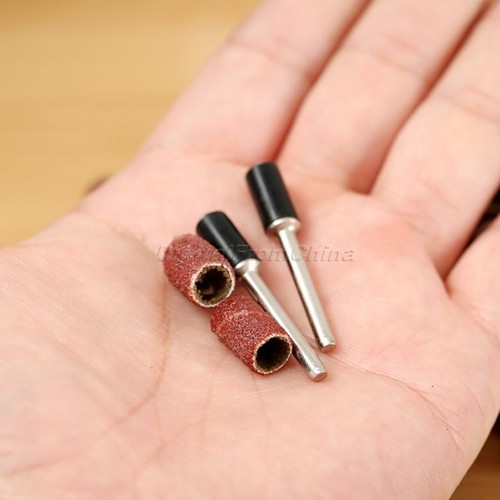 100pcs 80# Sanding Drum Sand Bands Shank Rotary Tool W/2 Mandrels for ...