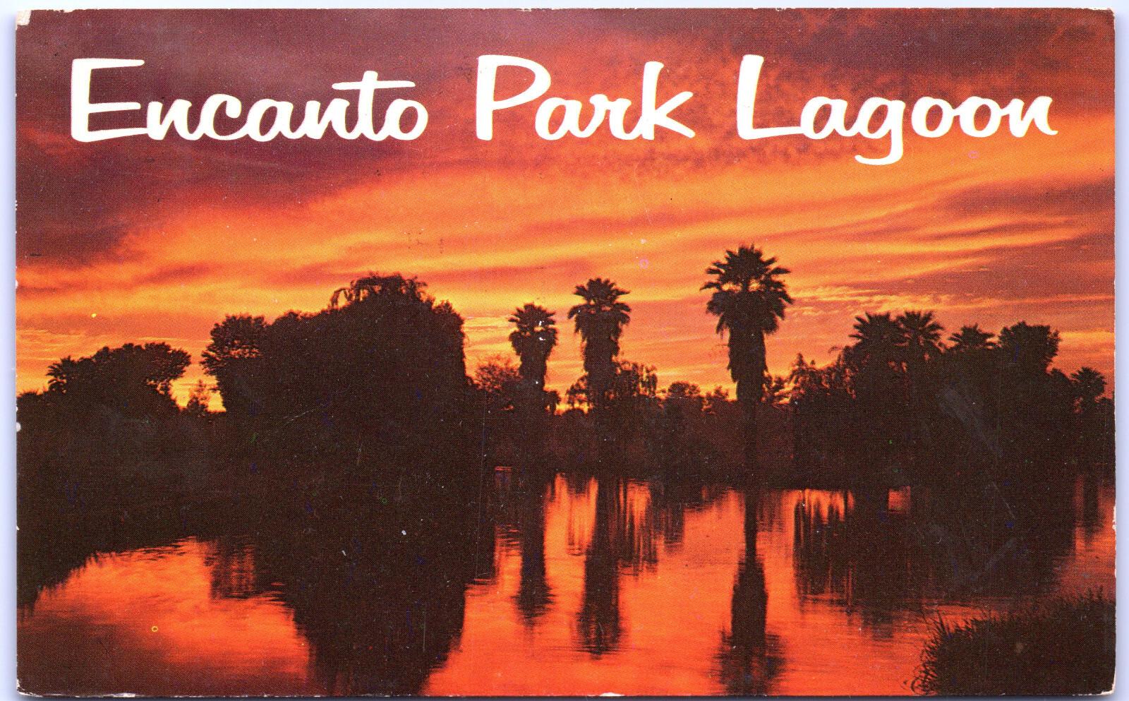 Postcard AZ Sunset over Encanto Park Lagoon Phoenix c.1960's J8 | eBay