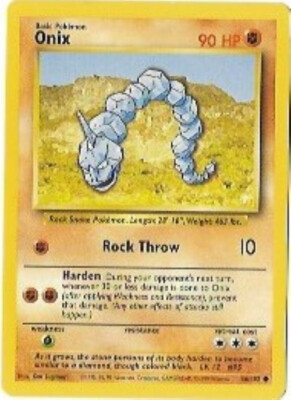 First Edition Shadowless Onix 56/102 1999 Pokemon Card Near Mint | eBay