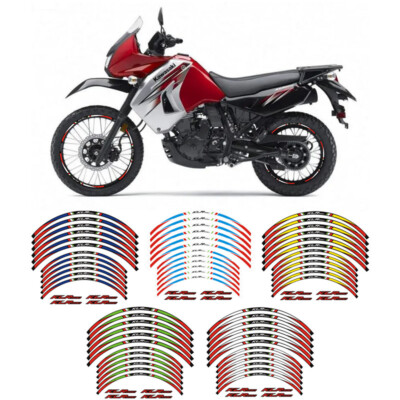 Reflective Outer Tire Rim Stickers Wheels Decal Tape For KAWASAKI ...