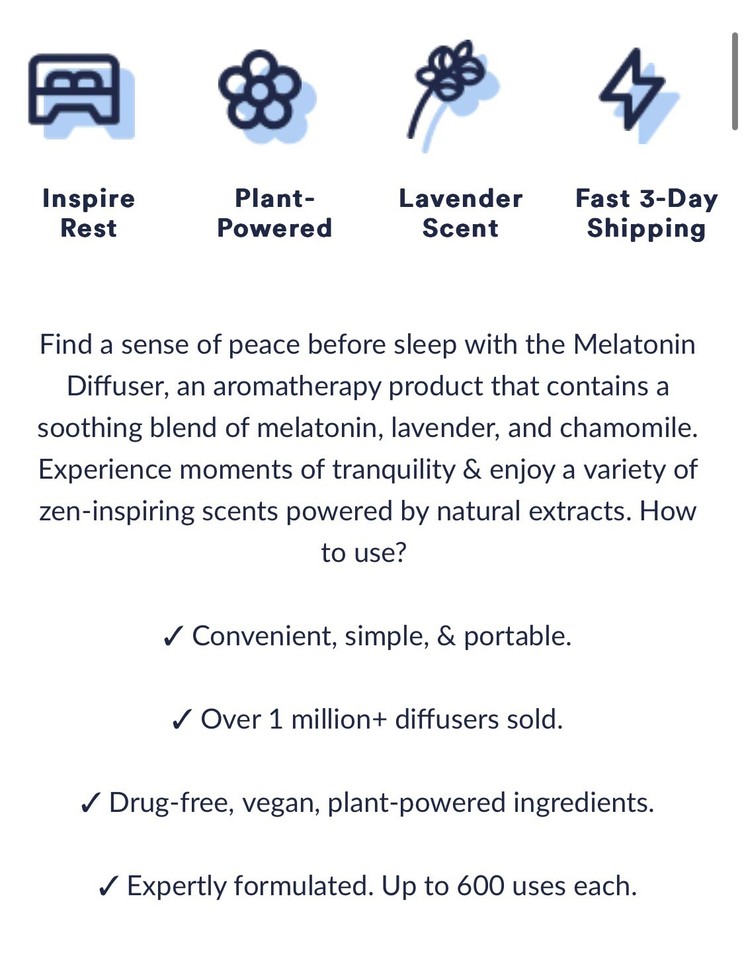 Cloudy Sleep Melatonin Diffuser Pen Oil Aromatherapy Chamomile Lavender ...