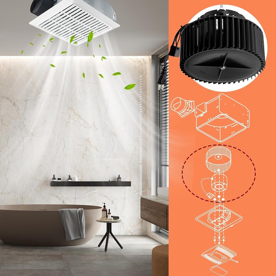 S97015157 Bathroom Exhaust Fan Motor for Broan 676-D/2676F-A, 674, 676 ...