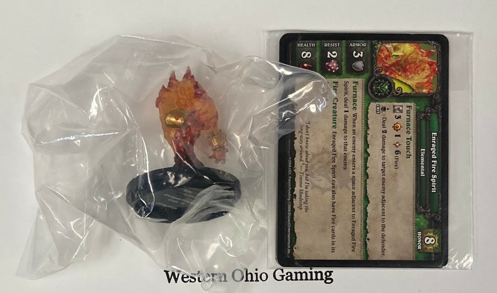 World of Warcraft Miniatures Enraged Fire Spirit with Cards NEW WOW ...