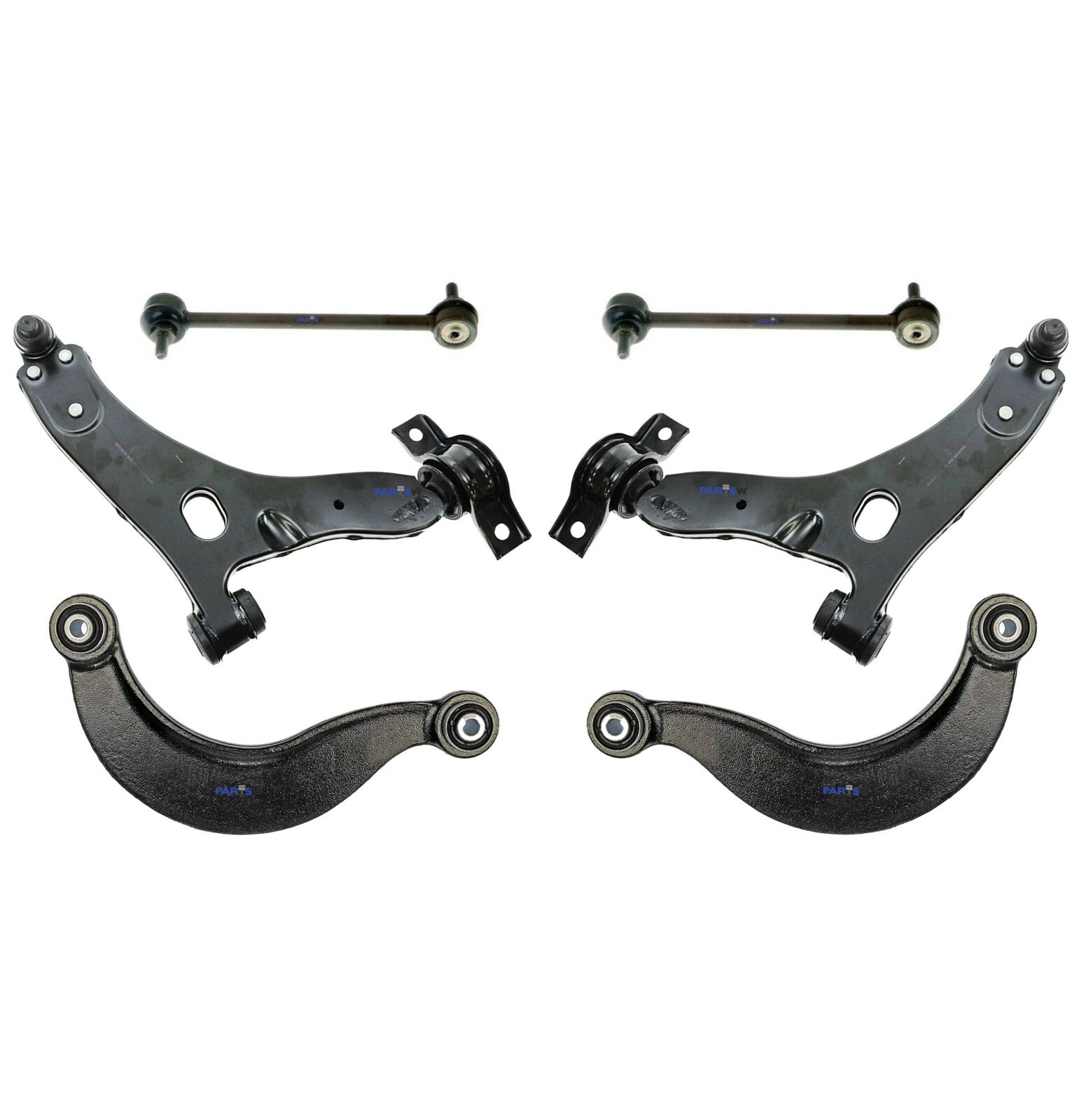 6 Pc Suspension Sway Bar Front & Rear Control Arms Kit for Ford Focus ...