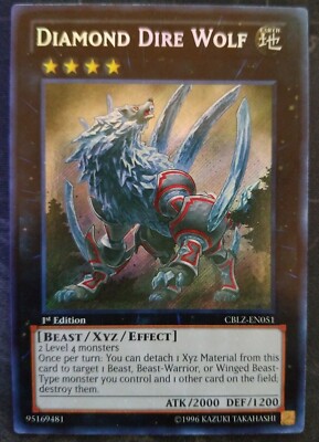 Diamond Dire Wolf CBLZ-EN051 Secret Rare 1st Edition NM Yugioh | eBay
