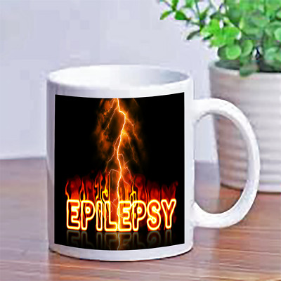 Epilepsy Seizure Awareness Fire Lightening Ceramic Coffee Cups Mug Gift ...