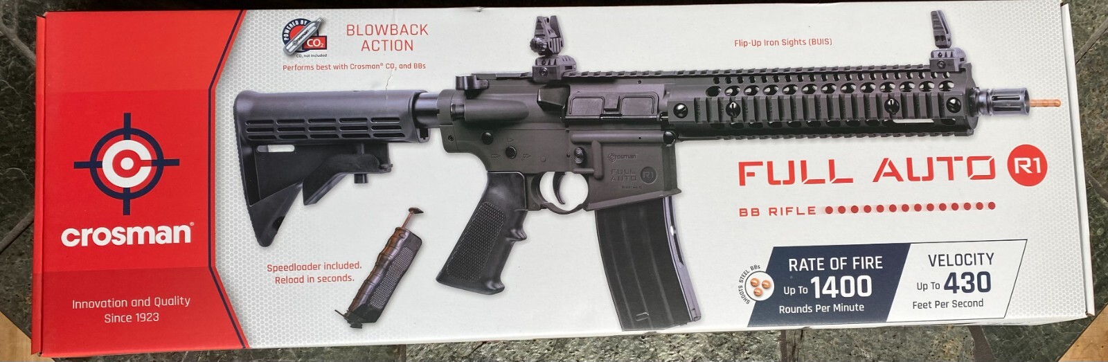 Crosman Full Auto R1 CO2 Air Rifle - Black (CFAR1B), BB Air Rifle, new ...