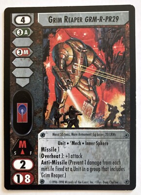 Grim Reaper GRM-R-PR29 Battletech CCG Commander's Edition 'Mech | eBay