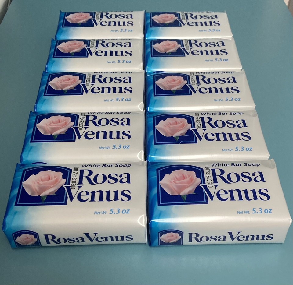 (10-Pack) Rosa Venus White Bar Soap. Jabon Rosa Venus Blanco, 5.3 oz ...