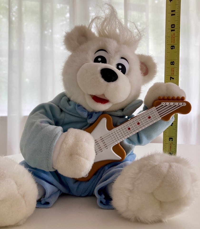 Animated Singing Plush Teddy Bear Guitar Row Row Boat London Bridge ...