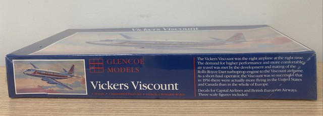 Glencoe 05501 1 96 Scale Vickers Viscount Airplane Model Kit for sale ...