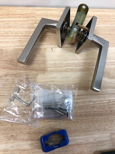 Emtek Helios Left Handed Privacy Door Lever Set with Square Rose ...
