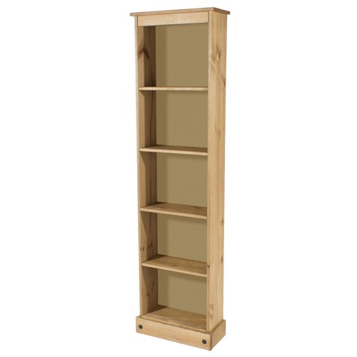 5 Tier Bookcase Solid Pine Tall Narrow Display Shelving Storage Wood Furniture | eBay UK