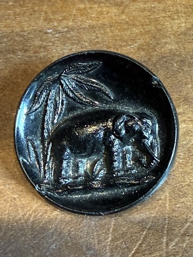 1880 black glass elephant button 1 & 1/16" | eBay