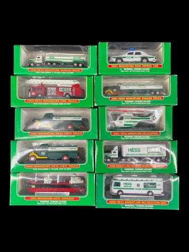 Lot of 10 Vintage Hess Mini Trucks Car Racer Van Helicopter NOS | eBay