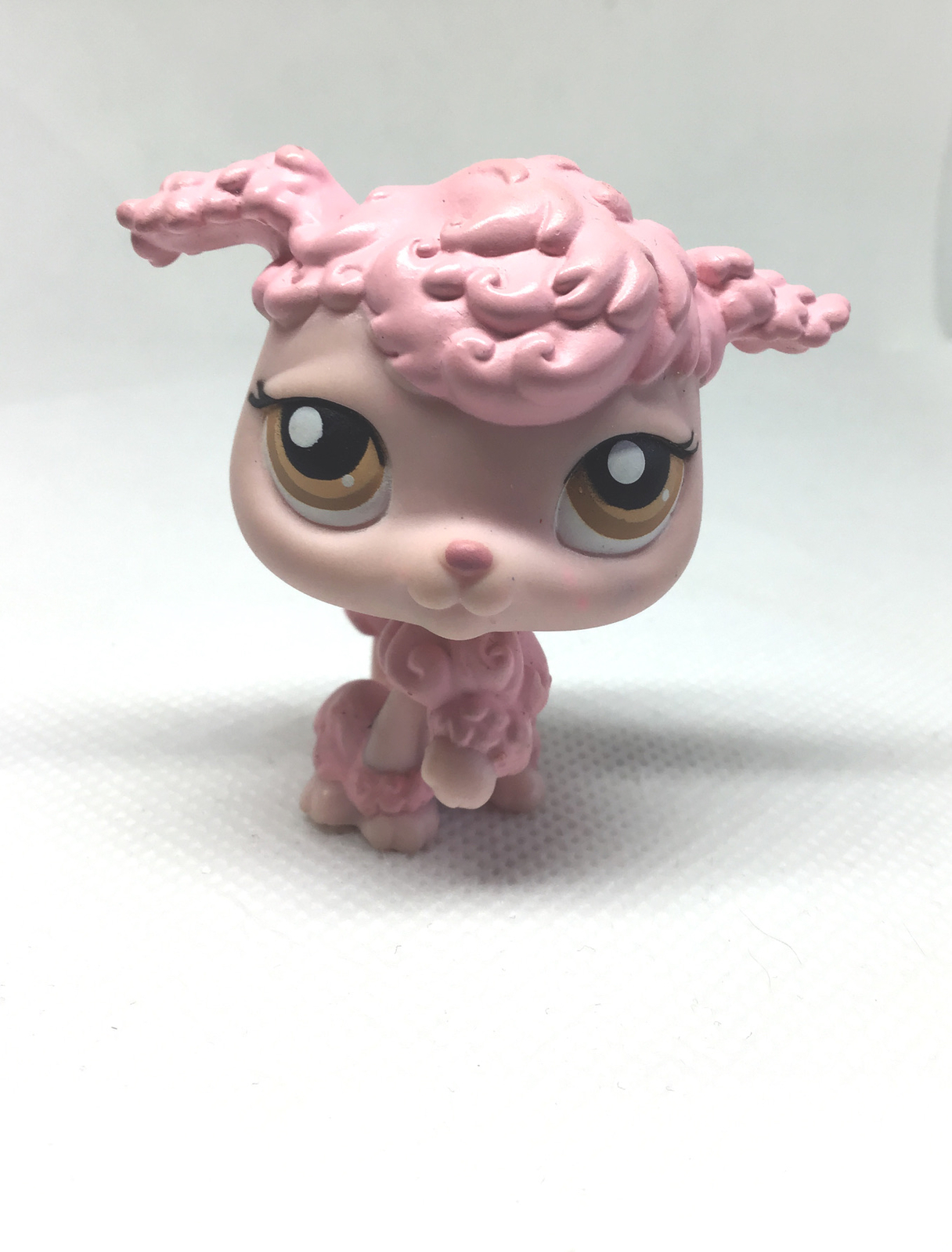 Littlest Pet Shop LPS #402 Pink French Poodle Puppy Dog with Brown Dot ...
