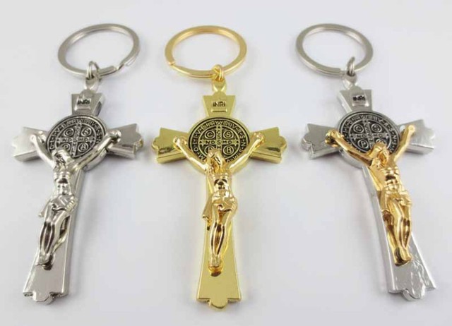 Vintage Creative Jesus Christian Cross Key Chain Ring Keyring Metal ...