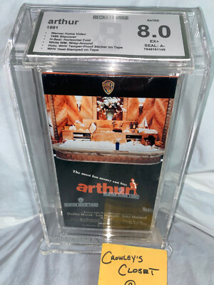 Arthur 1981/1986 VHS Beckett Sealed/Graded 8.0 EX+ WB Wrap-Around ...