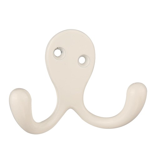 6 PCS Double Prong Robe Hook Dual Coat Hooks with 12 Pieces Screws Wall ...