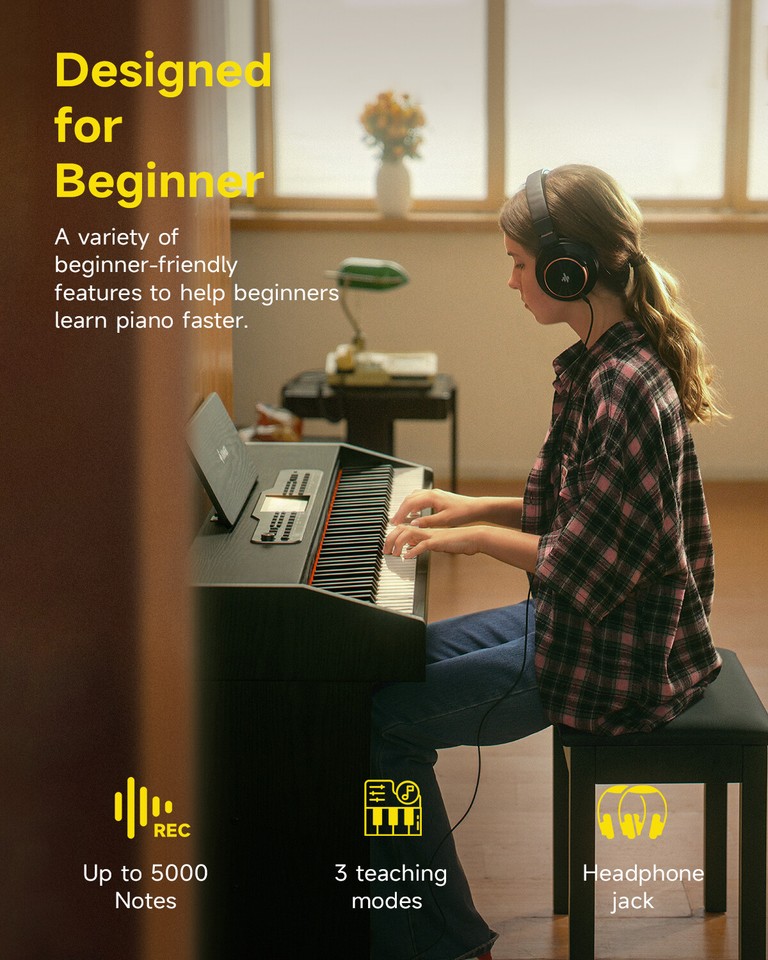 🎹 Donner DDP-95 Digital Piano 88 Weighted Key With Stand 610 Tone 128 ...