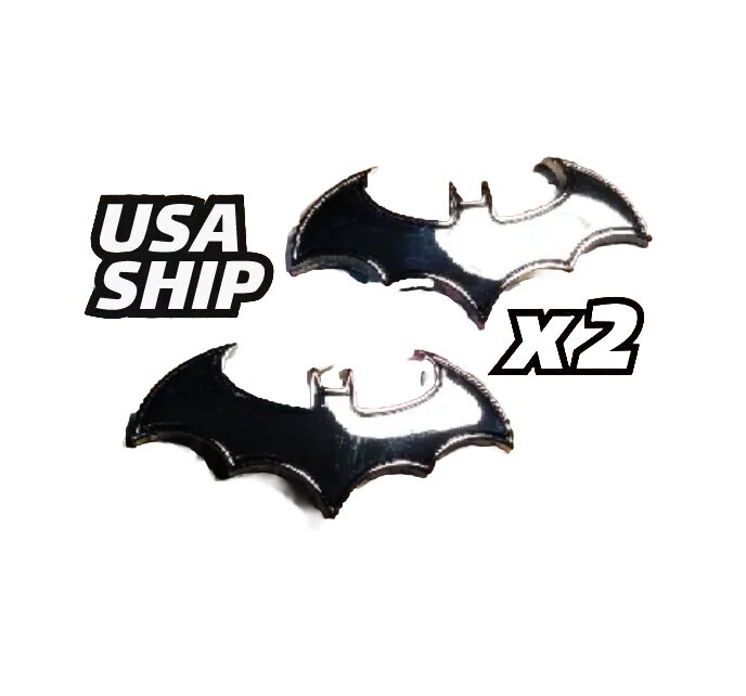 2 X - Shiny Metal BATMAN Batwing Emblem Badge Car Laptop Door Bike HOT ...
