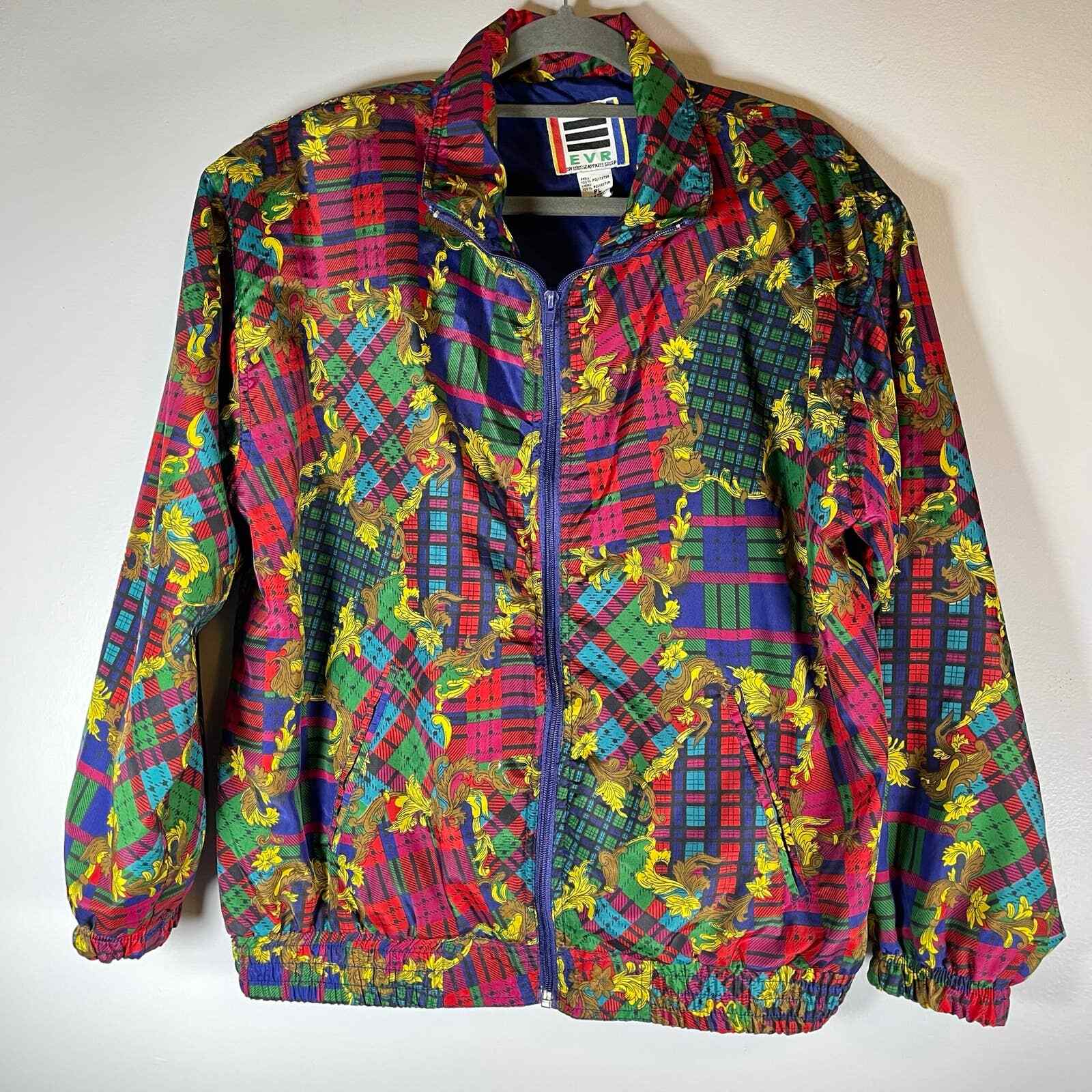 Vintage EVR 90s Silk style Windbreaker Jacket Streetw… - Gem