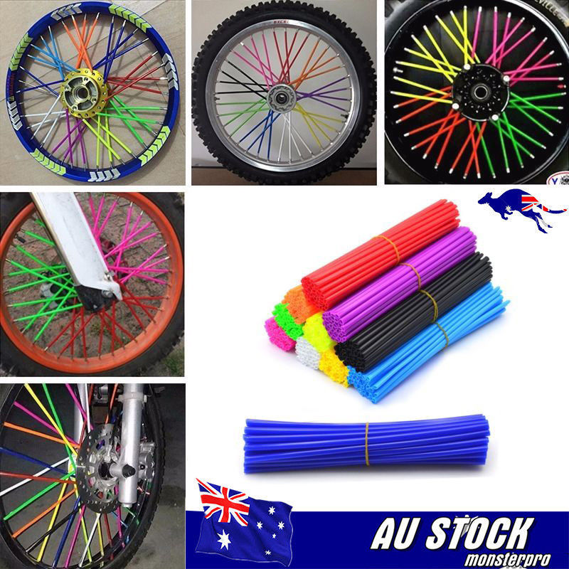 Motorcycle Spoke Skins Cover Wraps Wheel Pipe Guard Dirt Bike Motorbike ...