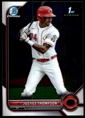 2022 Bowman Chrome Prospects Justice Thompson G66 Cincinnati Reds #BP ...