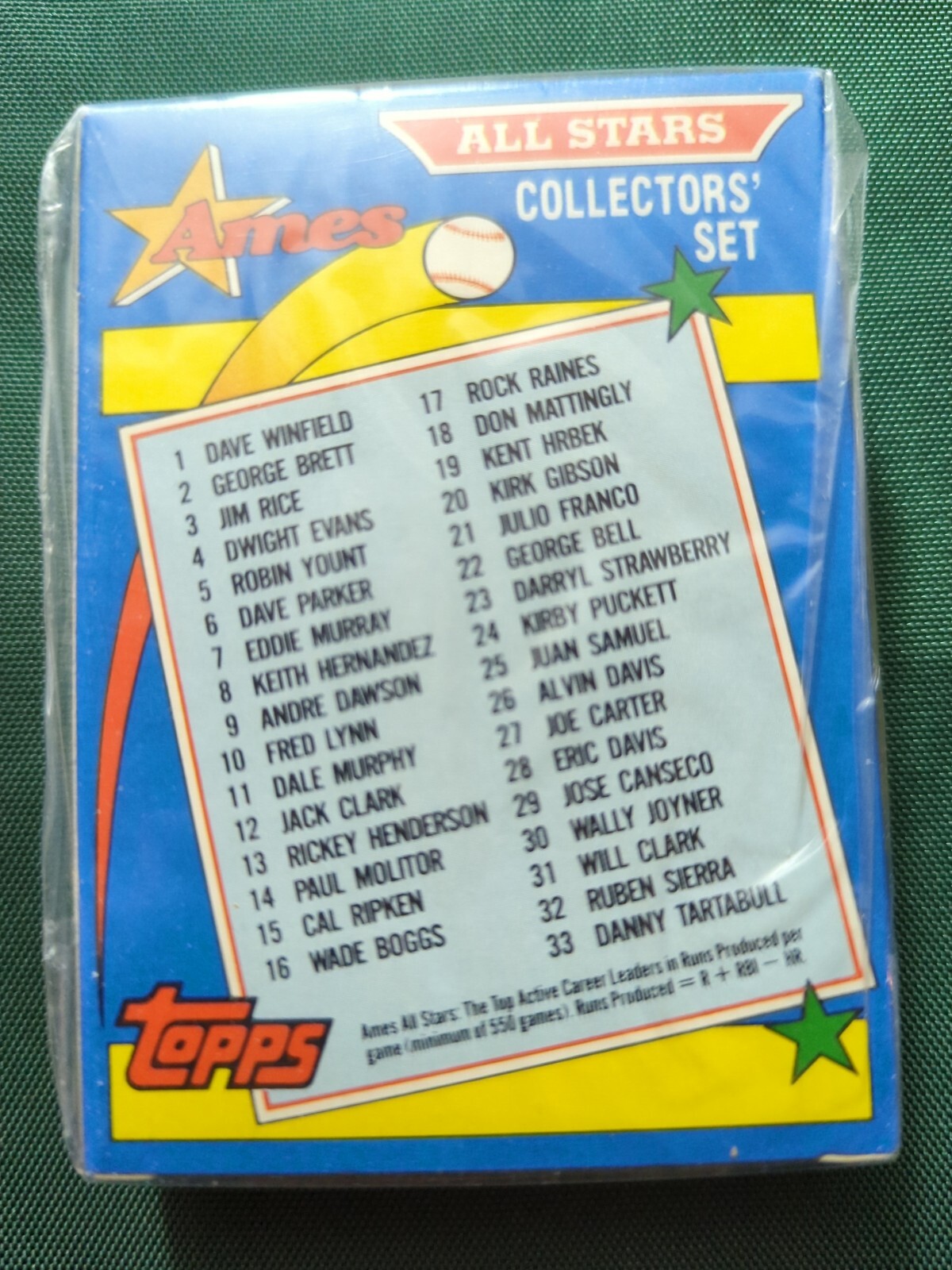 1990 Topps Ames All Stars Collector Set 33 Cards Baseball MLB Sealed ...