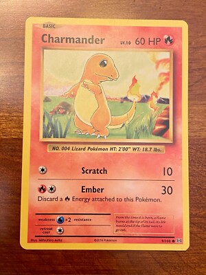 POKEMON CARD - CHARMANDER - 60 HP - 9/108 - 2016 - MINT CONDITION | eBay
