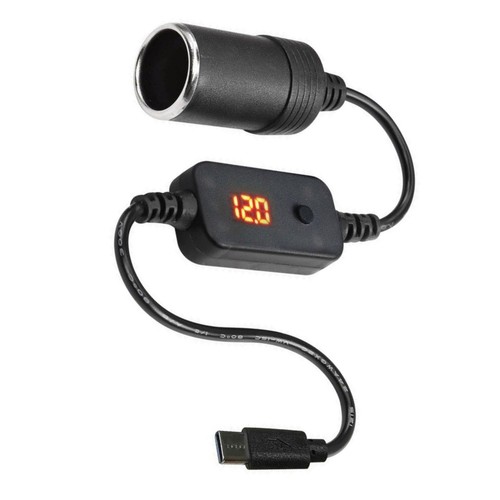 USB Type C to 12V Car Cigarette Lighter Converter Female Socket Adapter ...