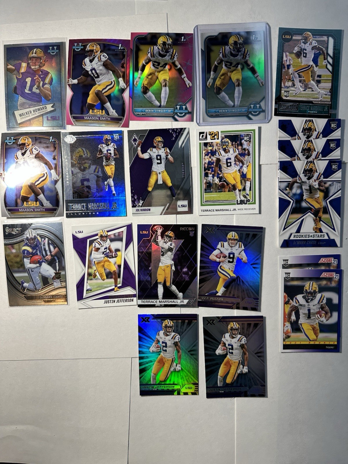 2021 Chronicles LSU Football Cards Ja‘marr Chase Burrow Jefferson ...