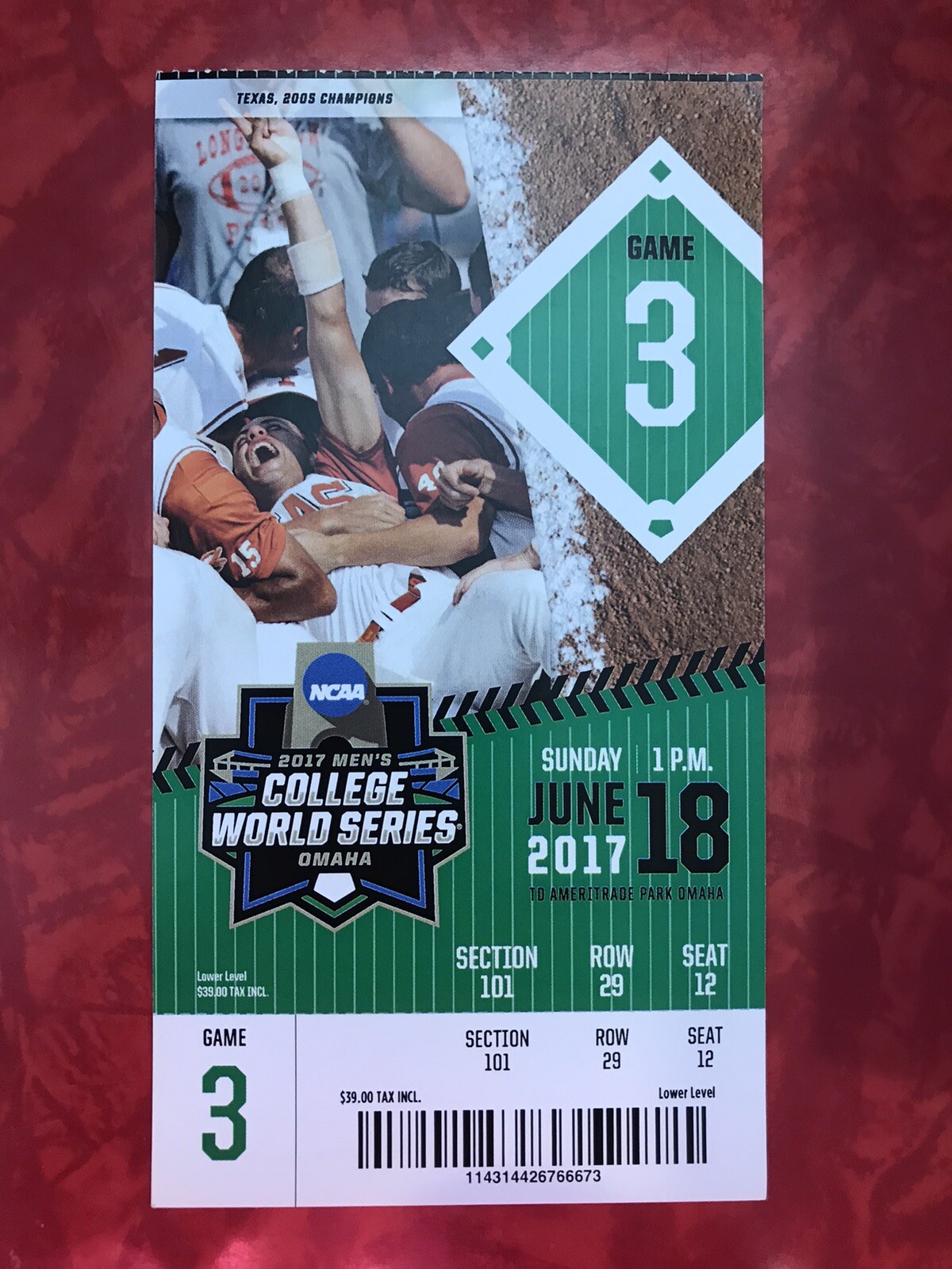 2017 COLLEGE WORLD SERIES CWS GAME 3 TICKET Louisville - Texas A&M | eBay