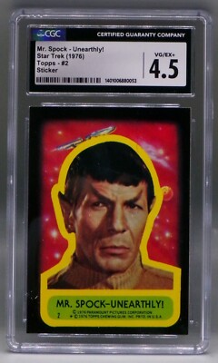 vintage 1976 Topps STAR TREK trading card sticker #2 Mr SPOCK tos Nimoy ...