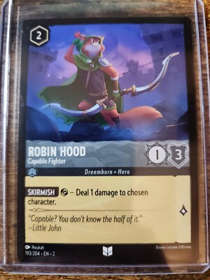 Disney Lorcana TCG Floodborn Robin Hood Capable Fighter Common #193 | eBay