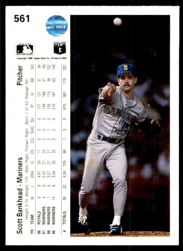 1990 Upper Deck Scott Bankhead . Seattle Mariners #561 | eBay