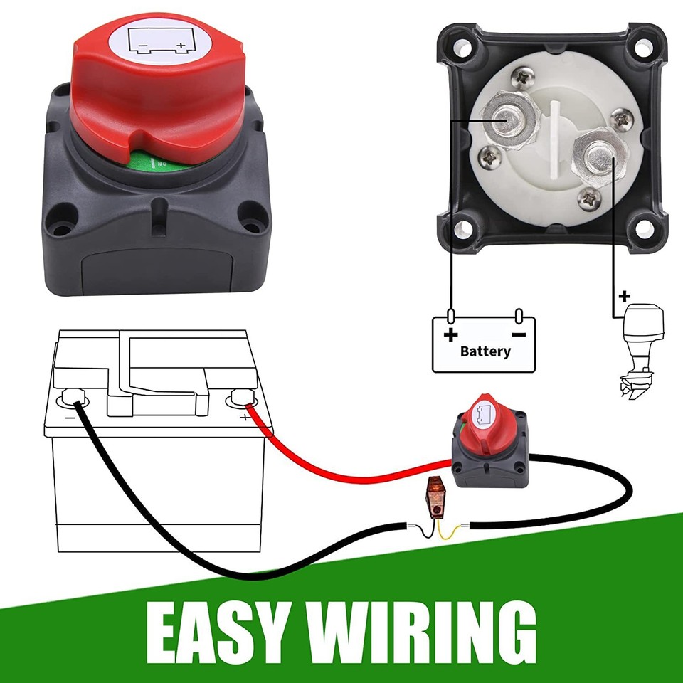 300A 12V / 24V Removable Knob Marine Boat Battery Isolator Cut Off Kill ...