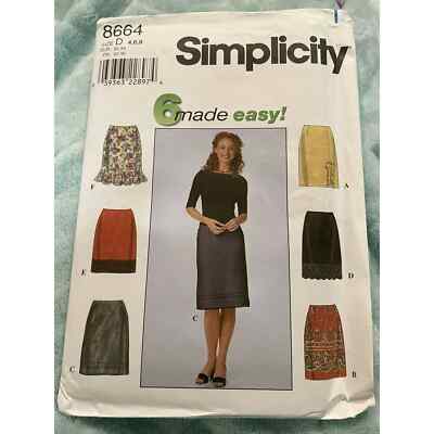 8664 Simplicity Vintage Pattern Womens Uncut Misses Skirt Size D 4, 6, 8 | eBay