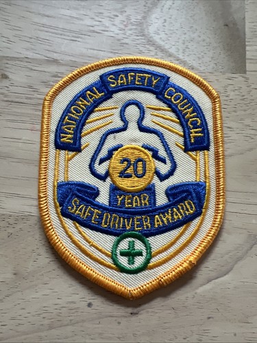 Vintage National Safety Council 20 Year Safe Driver Award Patch | eBay