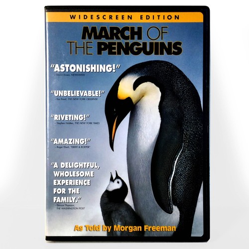 March of the Penguins (DVD, 2005, Widescreen) Like New ! Morgan Freeman ...