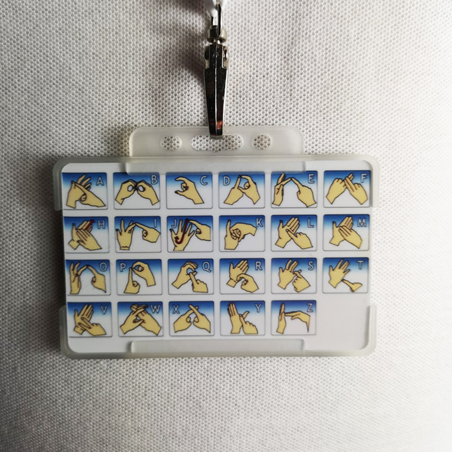 Hearing Impaired Badge With Lanyard -Sign Language Alphabet on Reverse ...