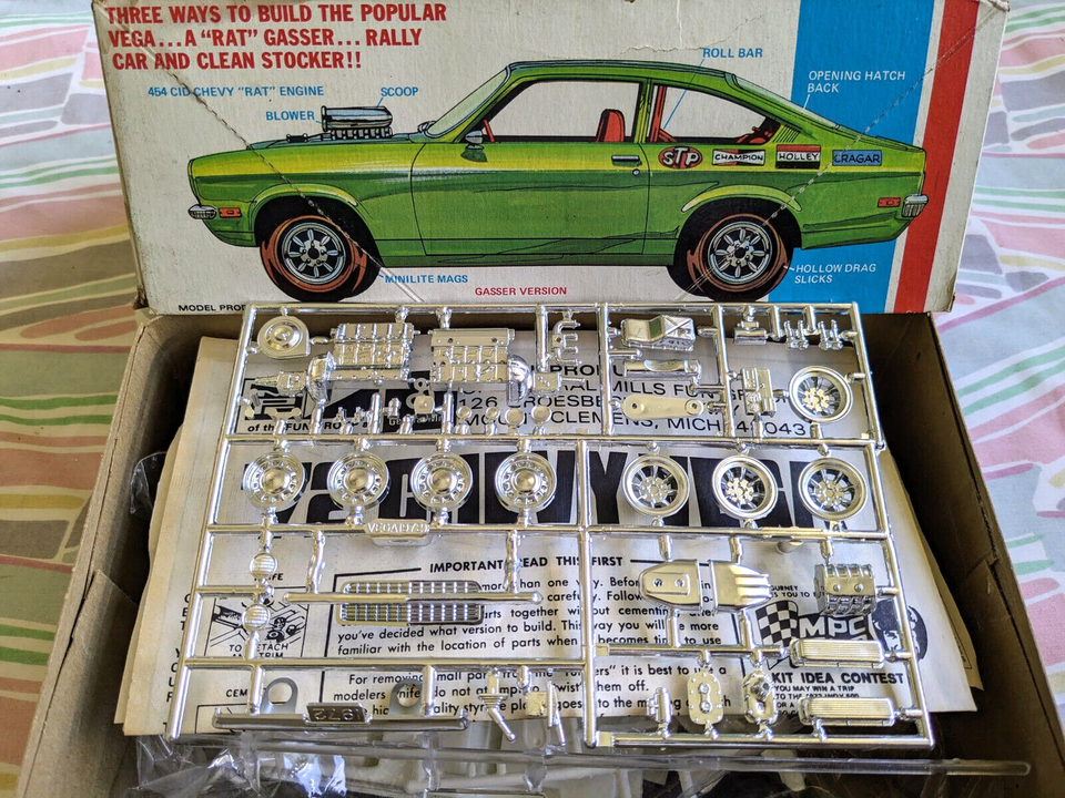 L@@K! **RARE ORIGINAL VINTAGE MPC 1972 CHEVY VEGA KIT **SEALED-BAG ...