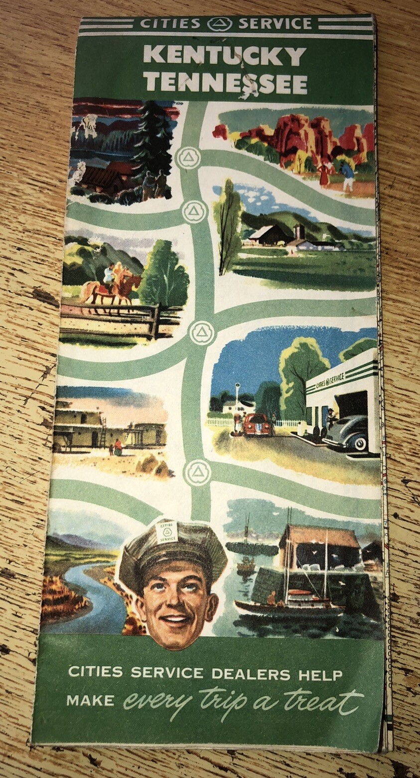 Kentucky Tennessee Cities Service Gas Station Oil Map 1955 Booklet | eBay