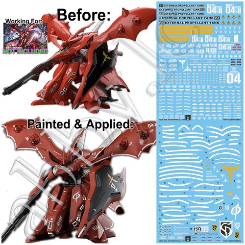 for HG 1/144 MSN-04II Nightingale Water Slide UV Light-reactive Decal ...