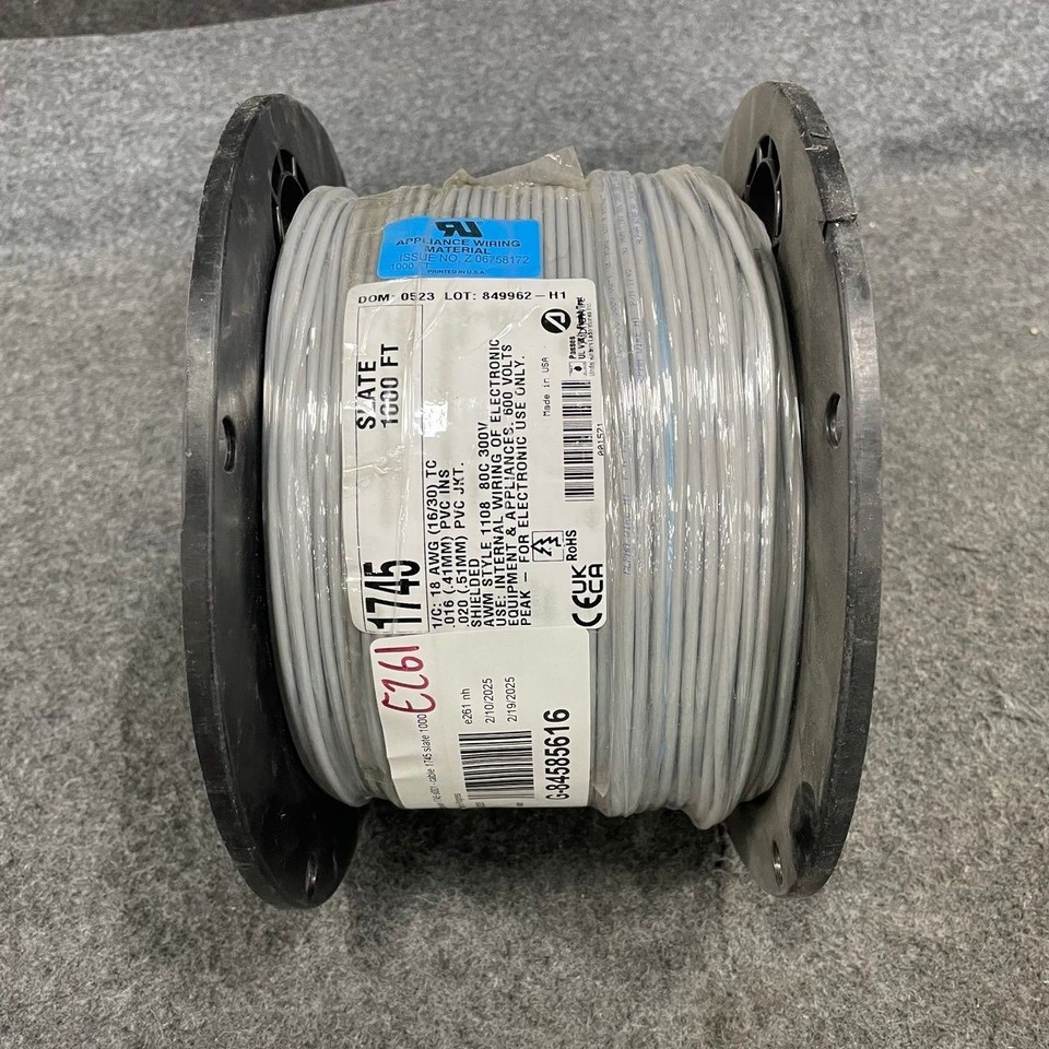 APLHA WIRE 1745 Slate Cable Wire 18AWG 300V 1000 ft * | eBay