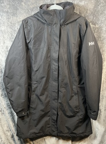 Helly Hansen Aden Insulated Parka Jacket Black Women’s XL Waterproof ...
