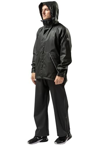 TOWN&FIELD Rain Suits for Fishing Waterproof Rain Gear for Medium Dark ...
